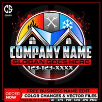 9 Hvac Ductless Logo Sticker Maker Bundle SVG, PNG, PDF - Heating and ...