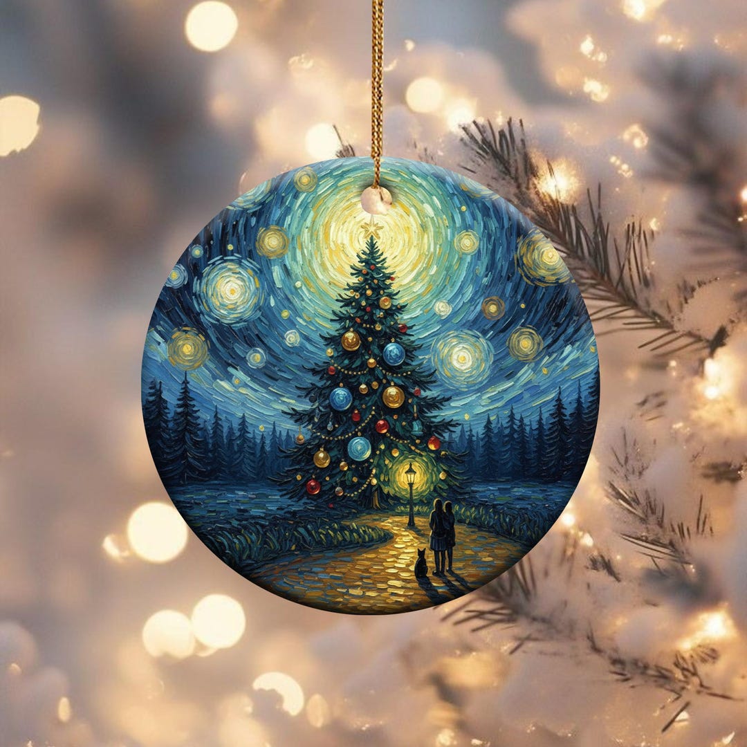 Starry Night Christmas Tree Ornament – Van Gogh Inspired Holiday Decor ...