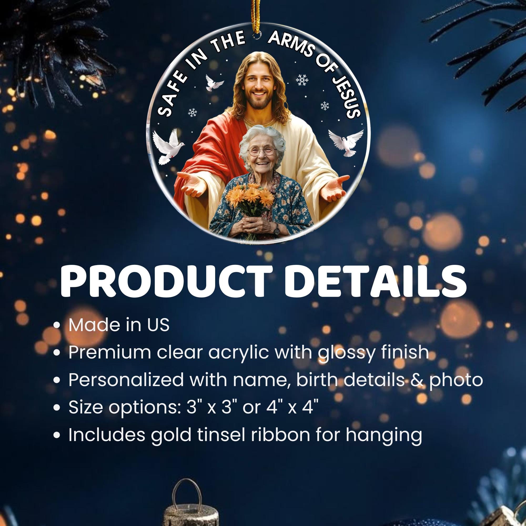 Safe in the Arms of Jesus Ornament – Memorial Christmas Gift ...