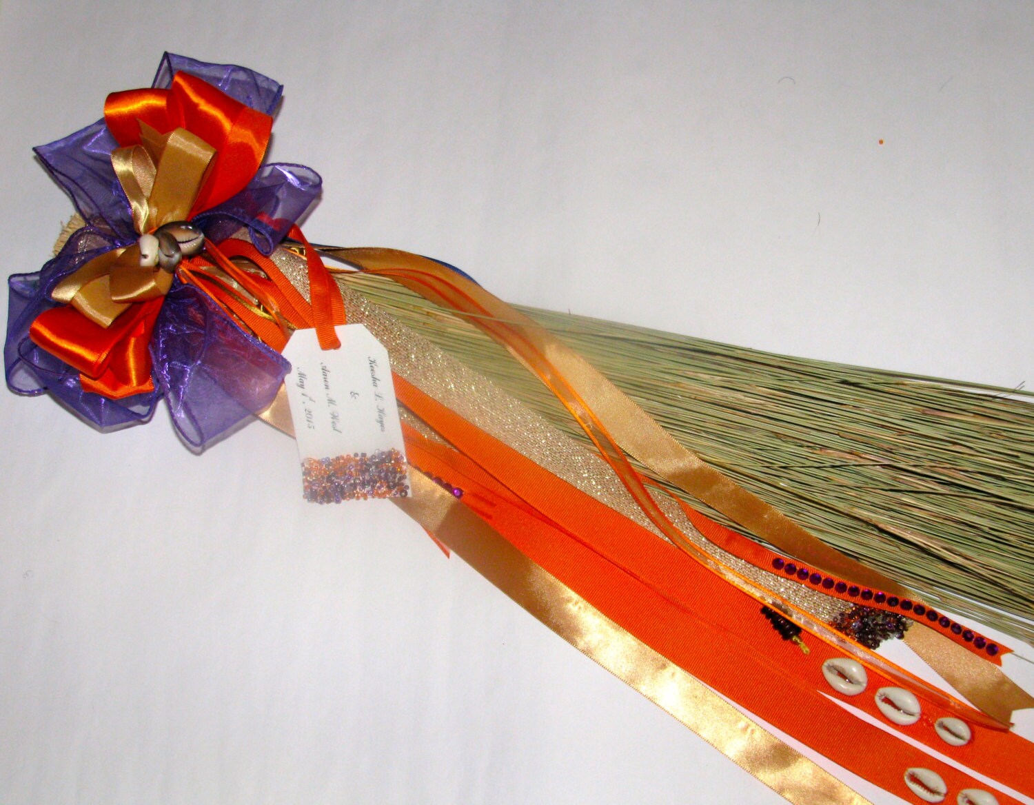Festive Orange, Gold and Purple Jumping Broom - Etsy