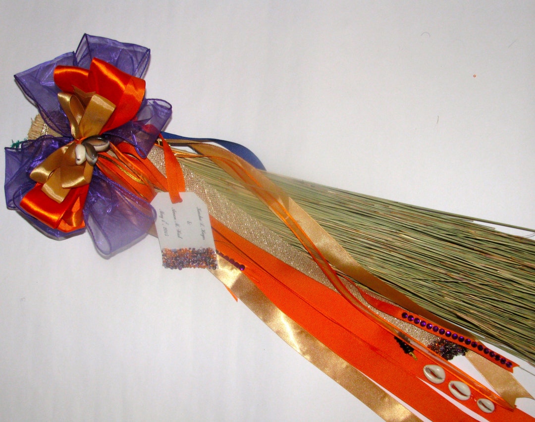 Festive Orange, Gold and Purple Jumping Broom - Etsy