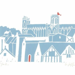 York Minster Linocut Gothic Architecture Cathedral Print Yorkshire ...