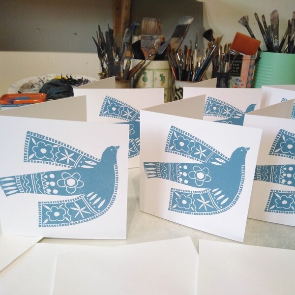 Linocut Cards - Etsy