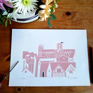 York Minster Linocut Gothic Architecture Cathedral Print Yorkshire ...