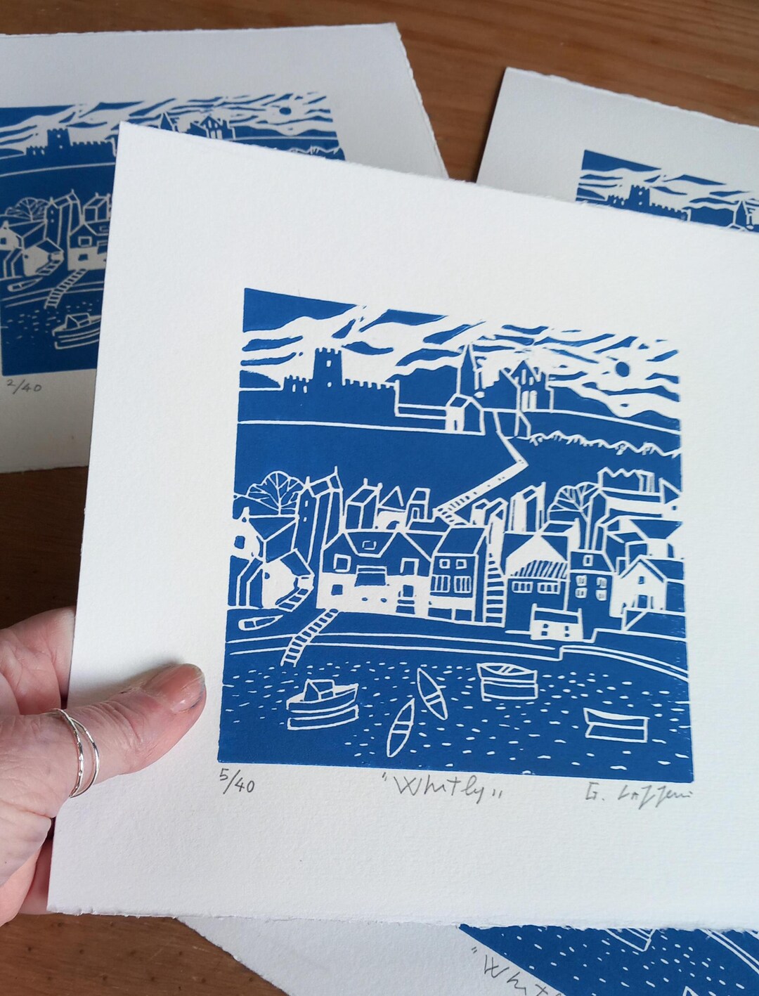 Whitby Boats Limited Edition Original Linocut,hand Printed by Giuliana ...