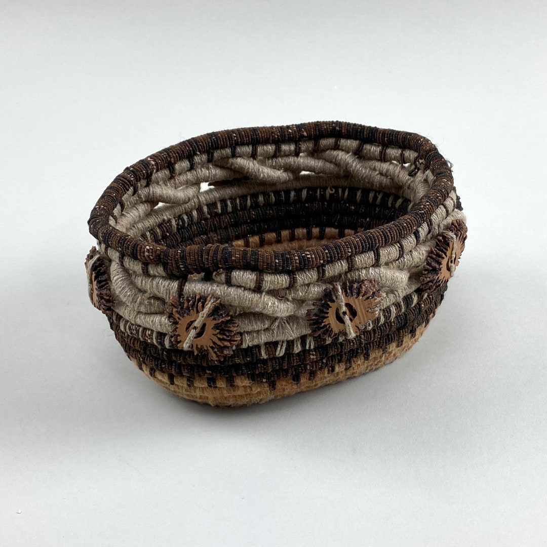 Cheri Goguen Small Coiled Fiber Basket the Purple Acorn - Etsy