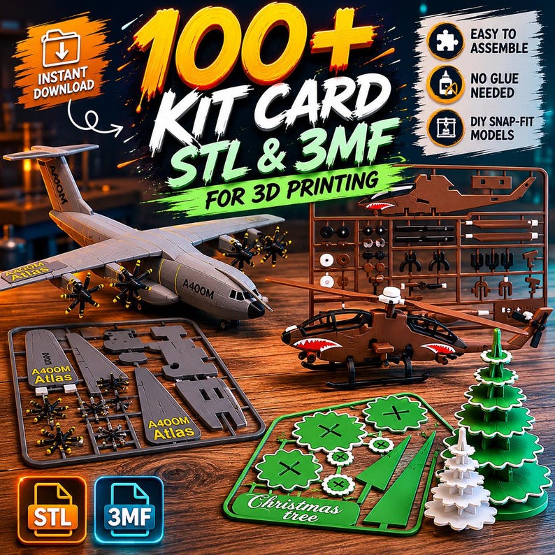 Pack Car Kit Card STL & 3MF Files for 3D Printing – DIY Assembly Models ...