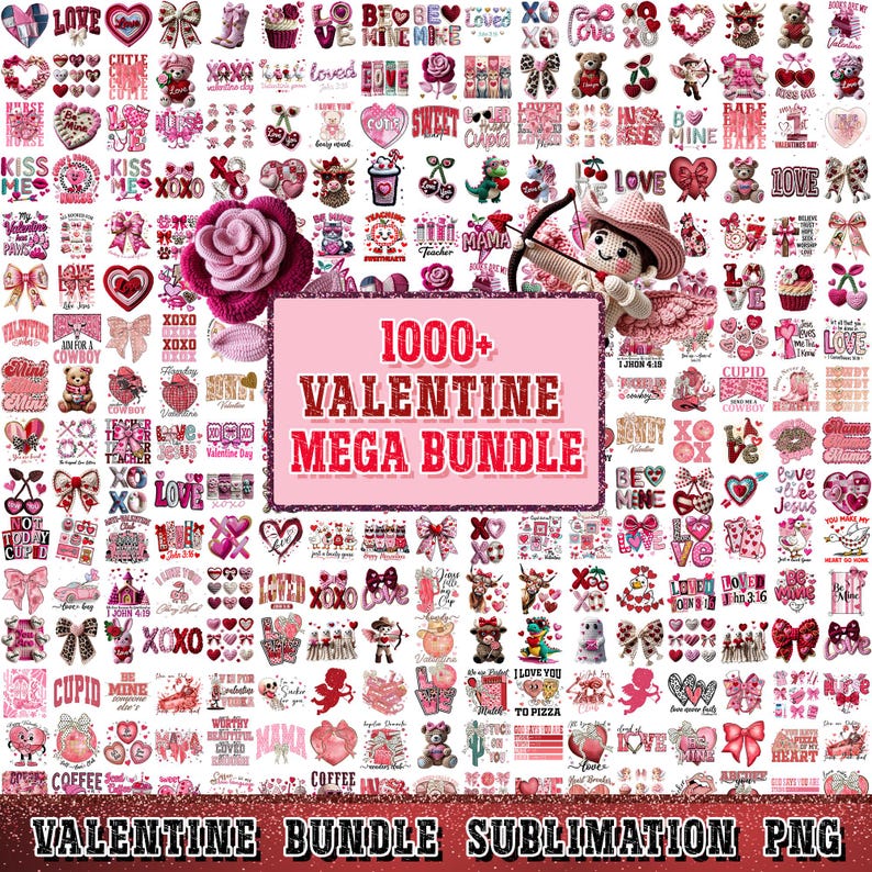 Más de 1000 imágenes PNG de San Valentín con hilo sintético, crochet ...