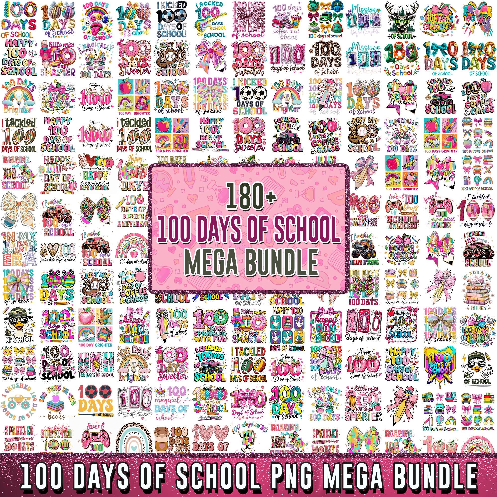 180+ 100 Days of School Png Bundle Little Miss 100 Days Brighter ...