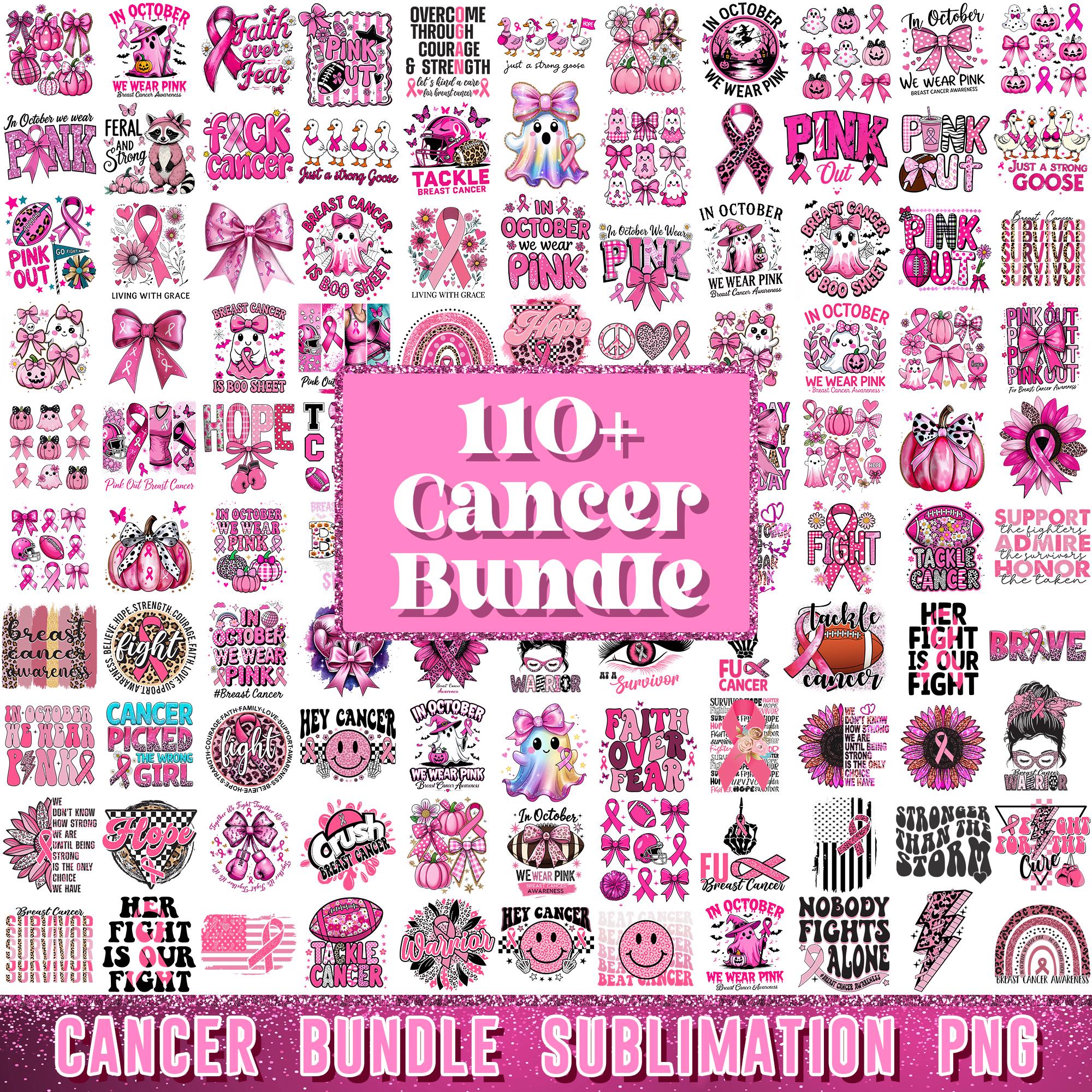 110+ Breast Cancer PNG Bundle Cancer Awareness Survivor Preppy in ...
