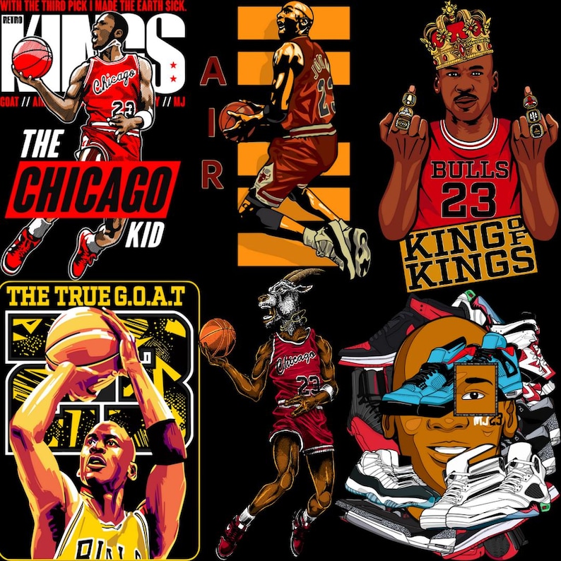 100 the Michael Jordan Pack, Png, 300 DPI, DTF, Vector, NBA, Tshirt ...
