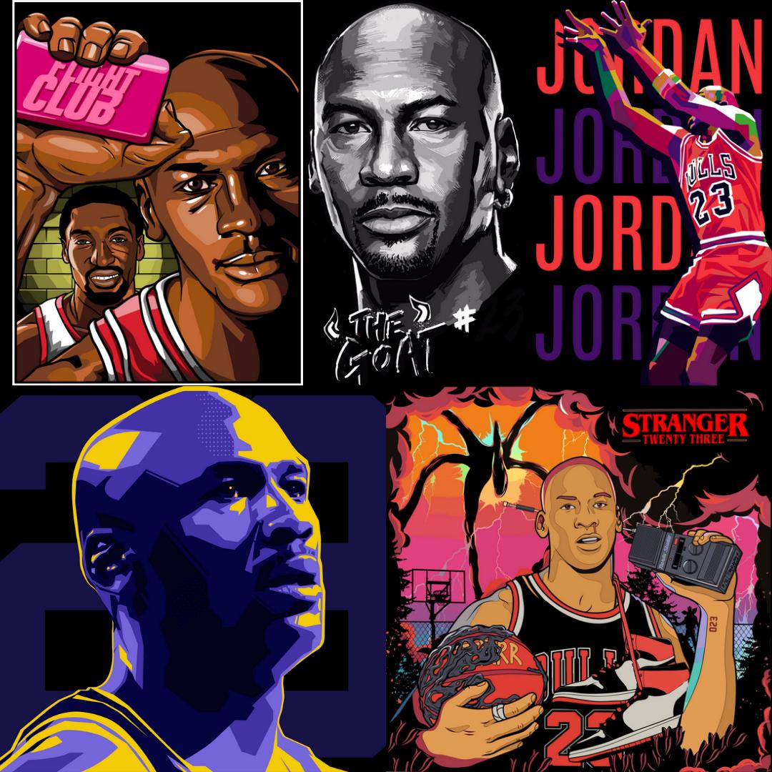 100 the Michael Jordan Pack, Png, 300 DPI, DTF, Vector, NBA, Tshirt ...