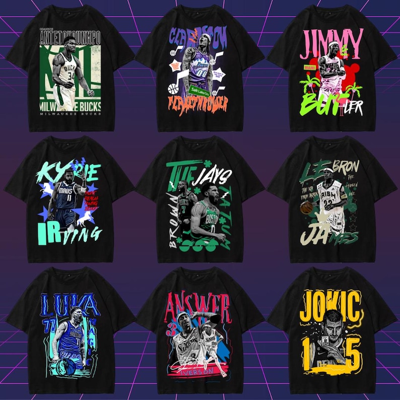 100 Exclusive Nba Pack, Png, DTF, Hoodie, Jordan, T Shirt, Digital ...