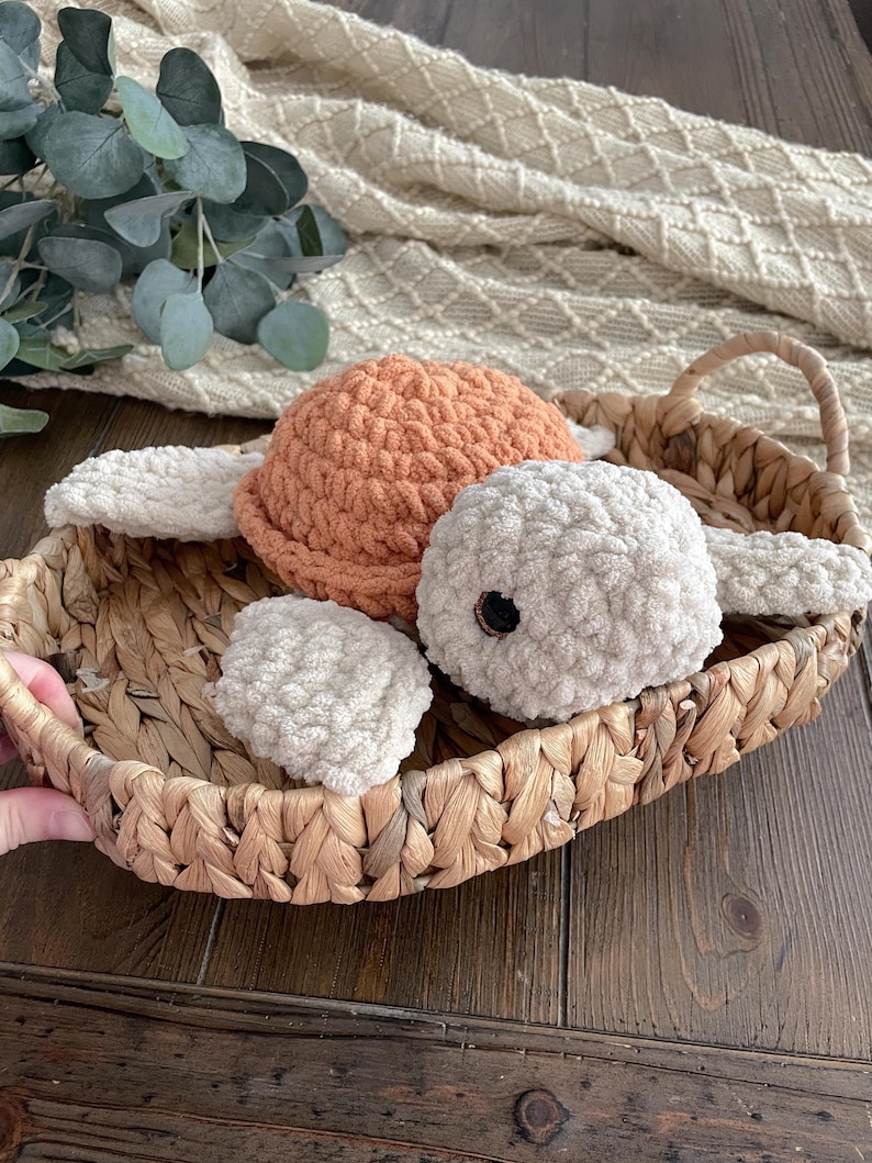 Crochet Sea Turtle Plushie | Turtle Stuffie | Purple Turtle | Orange ...