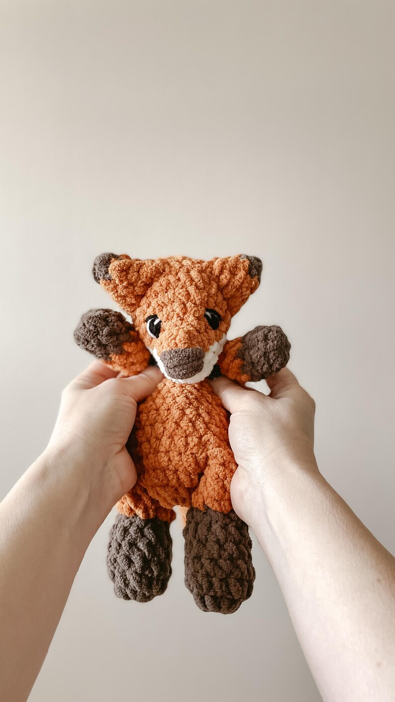 Small Crochet Fox Plushie | Handmade Red Woodland Animal Stuffie - Etsy