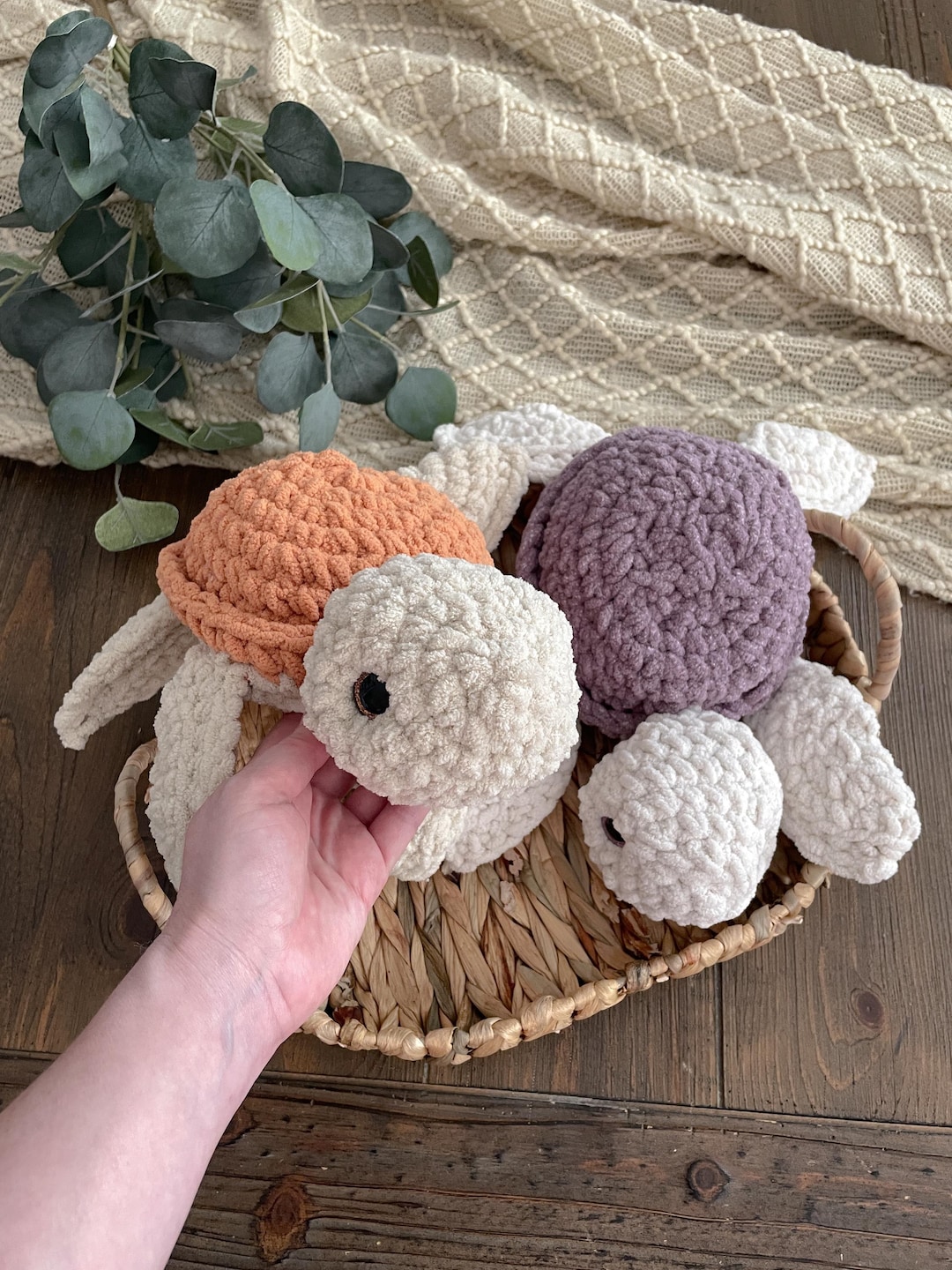 Crochet Sea Turtle Plushie | Turtle Stuffie | Purple Turtle | Orange ...