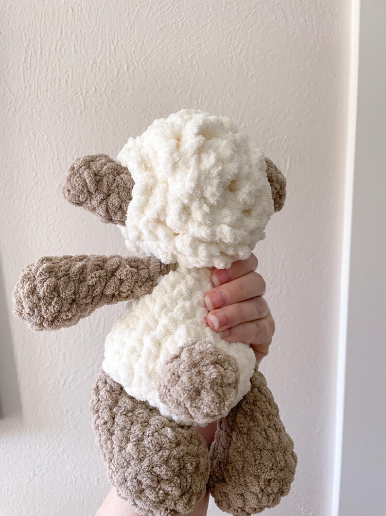 Handmade Crochet Lamb Plushie | Tan Lamb | Fluffy Stuffed Animal | Lamb ...