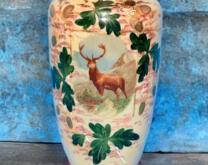 Antique Hand-painted Bristol Glass Vase – Victorian Era – Stag & Oak ...