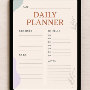 Pastel Daily Planner Printable: Undated A4 PDF With Decorative Design ...