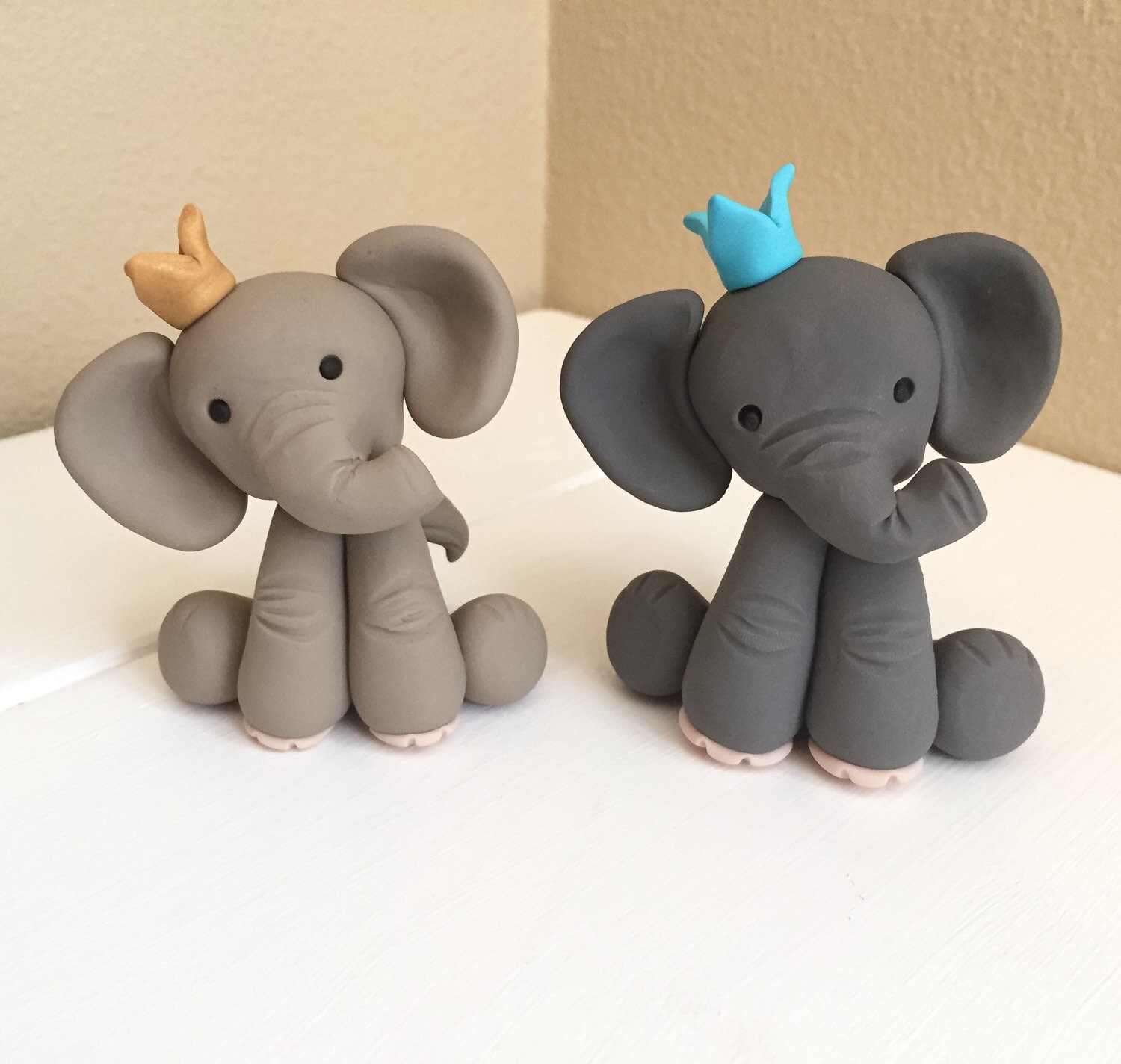 Custom Made Clay Elephant Birthday Cake Topper | Etsy