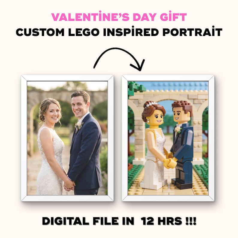 Custom LEGO Inspired Portrait | Personalised | Valentines Day Gift ...