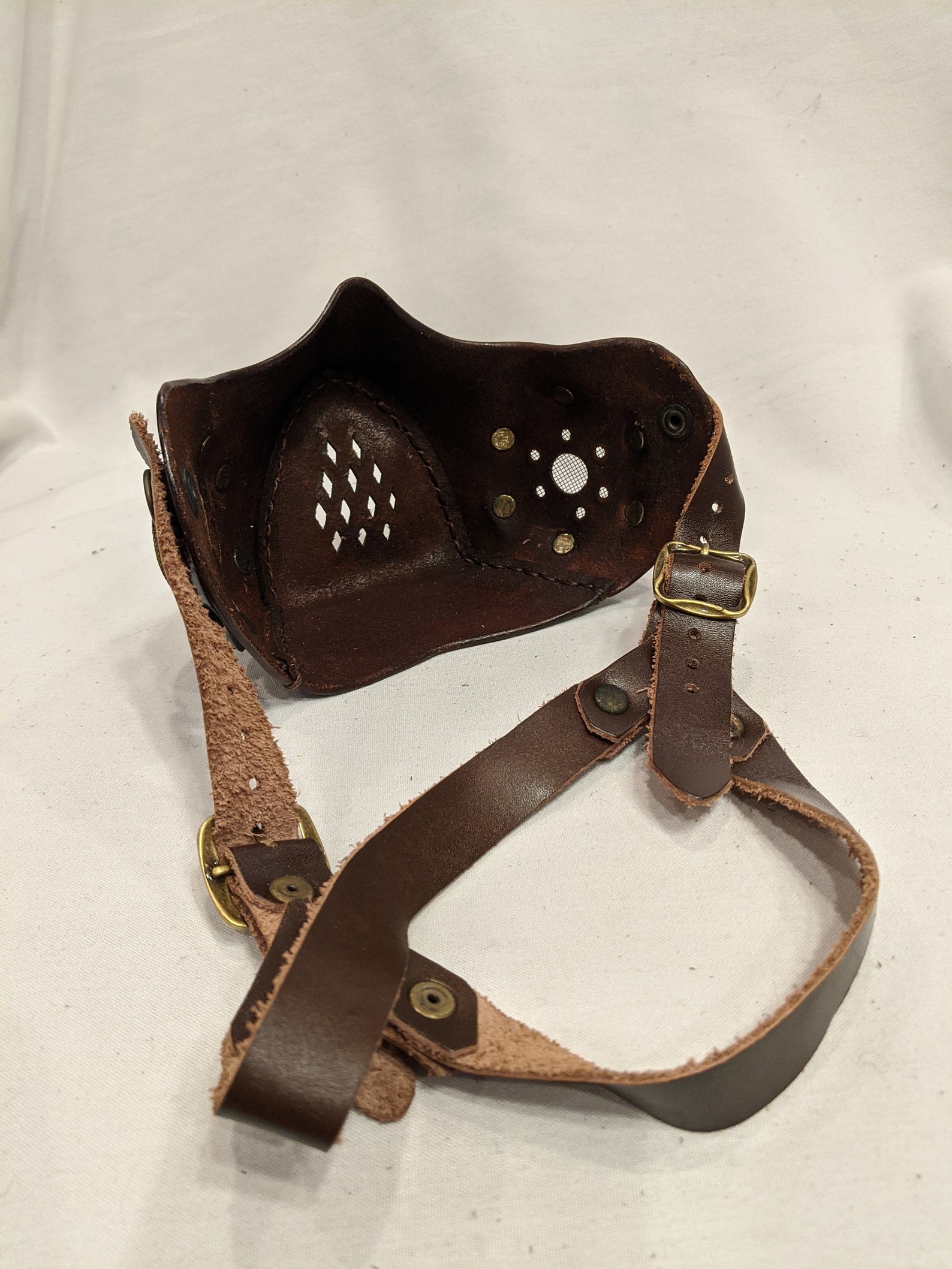 Leather Diesel Face Mask Cosplay Anime Larp Punk | Etsy