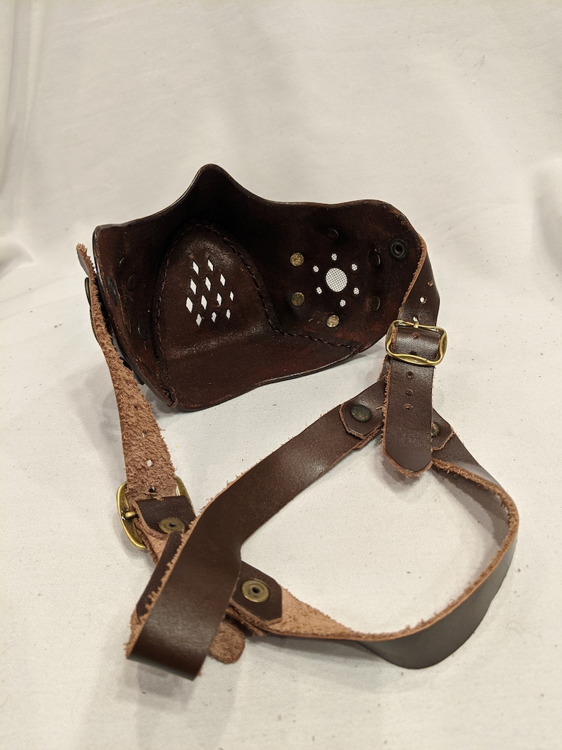 Leather Diesel Face Mask Cosplay Anime Larp Punk | Etsy