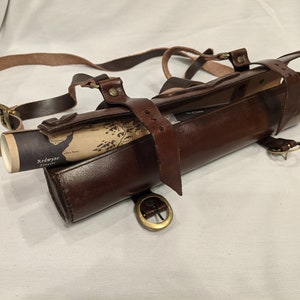 Fancy Leather Map Case Rivets Metal Great for Bards, Scrolls, Art ...