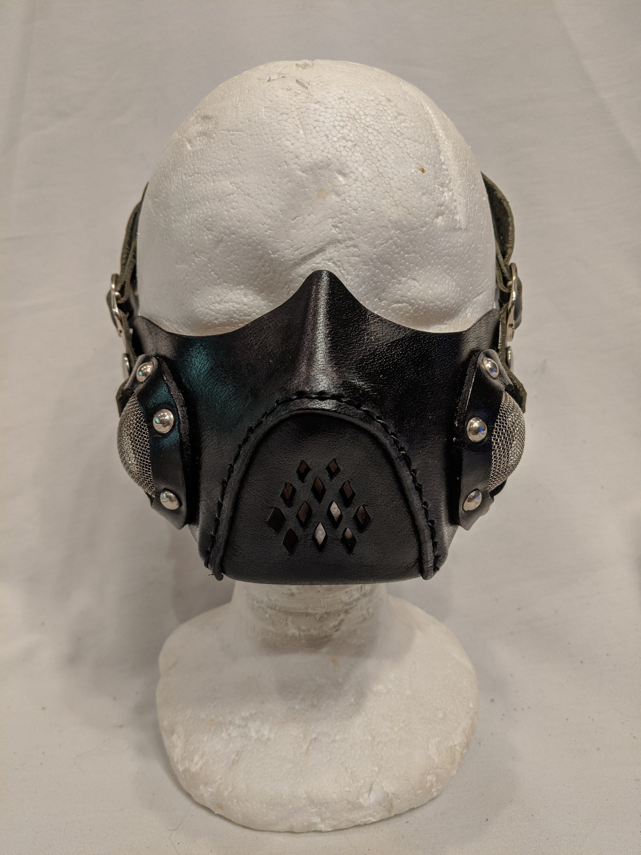 Leather Diesel Face Mask Cosplay Anime Larp Punk | Etsy