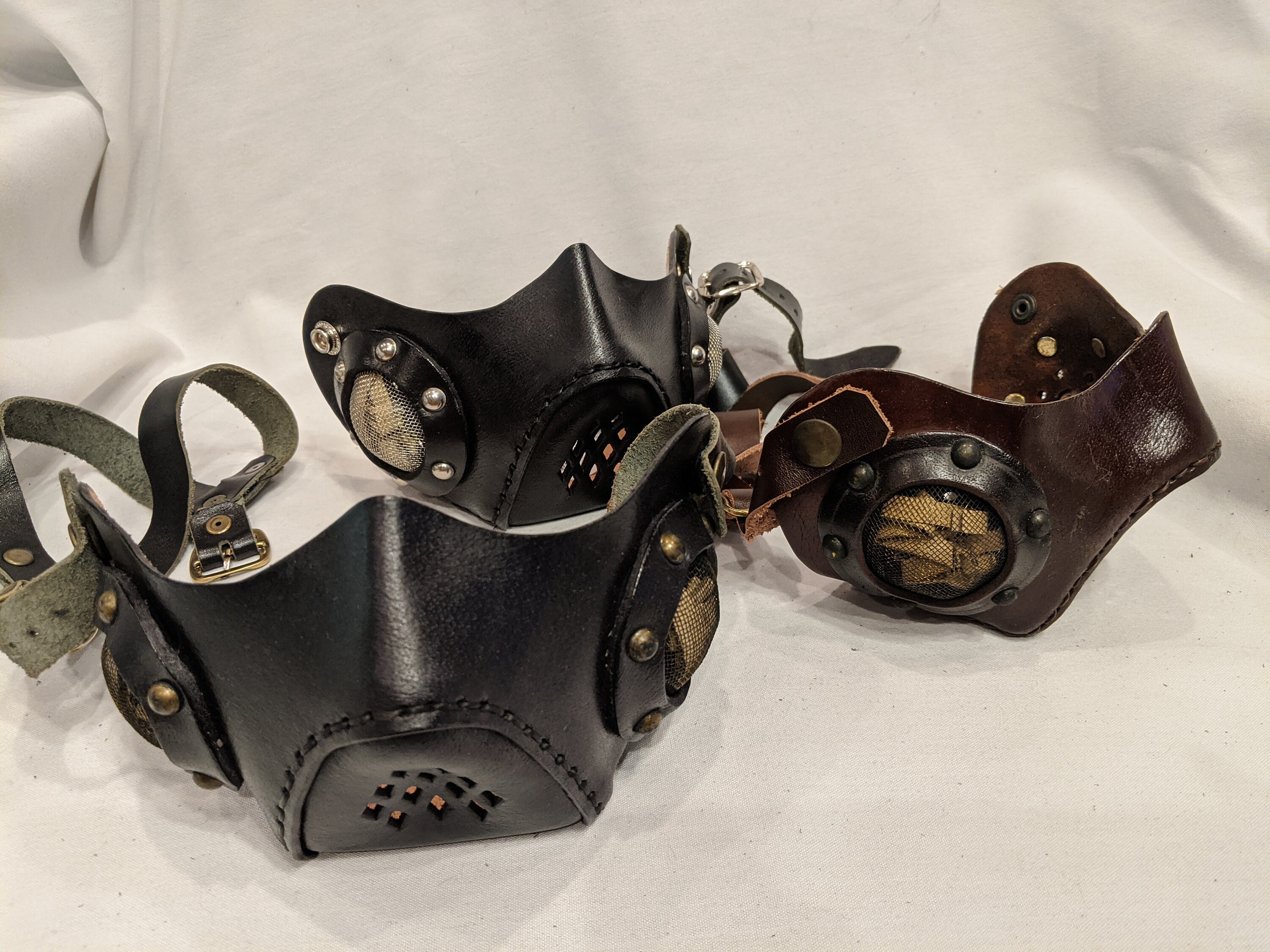 Leather Diesel Face Mask Cosplay Anime Larp Punk | Etsy