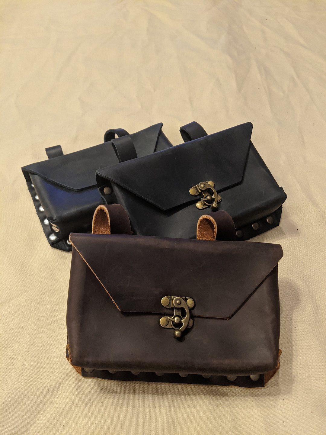 Leather Rectangle Pouch Large for Phones Cosplay Ren Faire Sca Larp ...