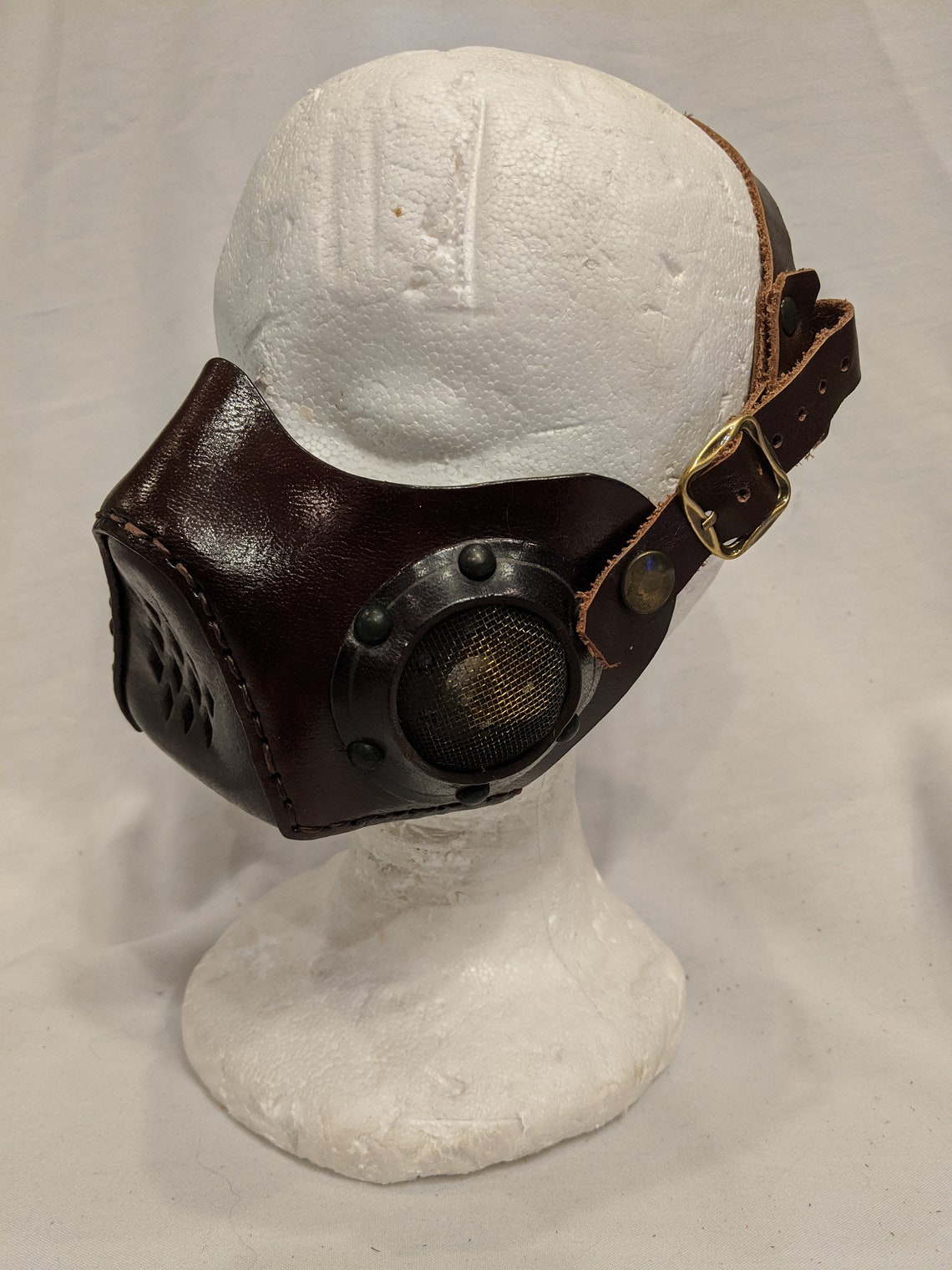 Leather Diesel Face Mask Cosplay Anime Larp Punk - Etsy