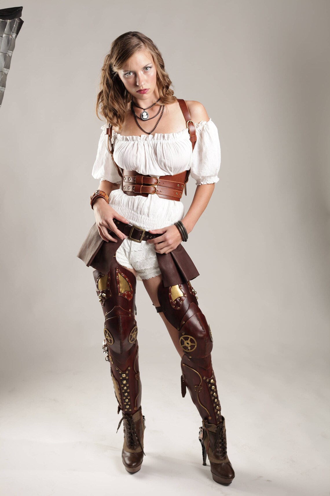 Leather Steampunk Leg Armor | Etsy