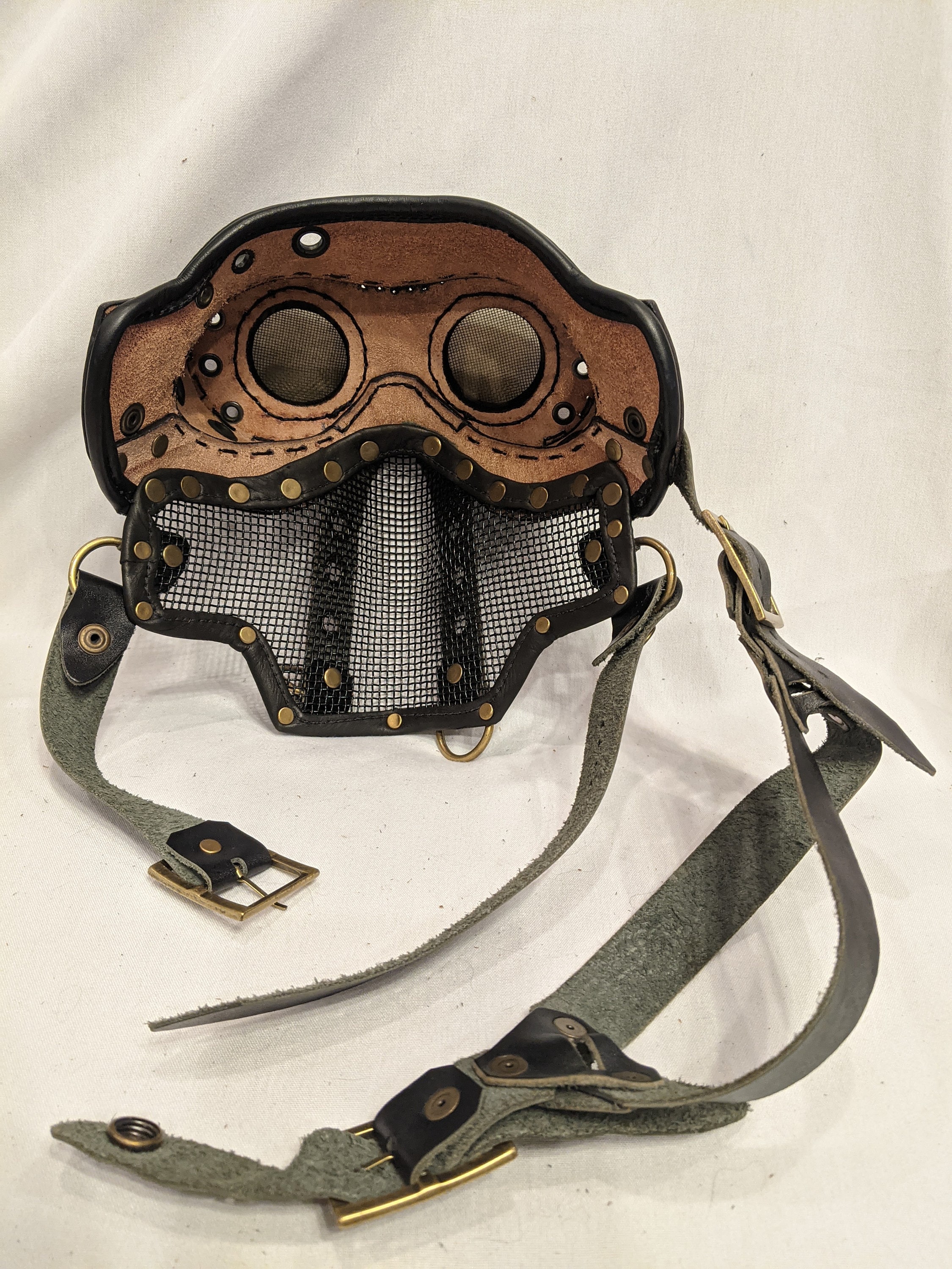 FITS over GLASSES Mad Engineer Leather and Mesh Face Mask | Etsy