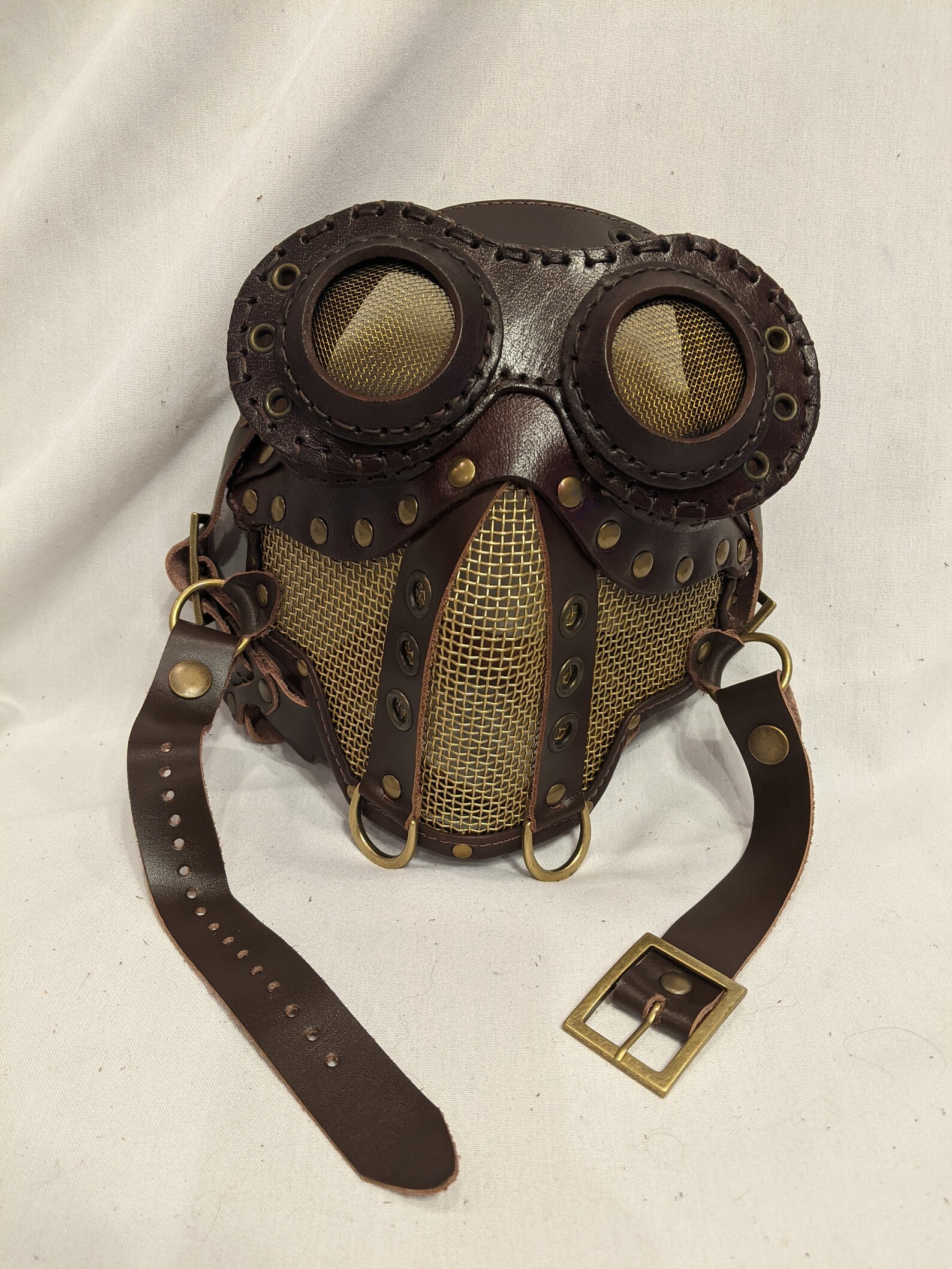 FITS Over GLASSES Mad Engineer Leather and Mesh Face Mask Diesel Punk ...