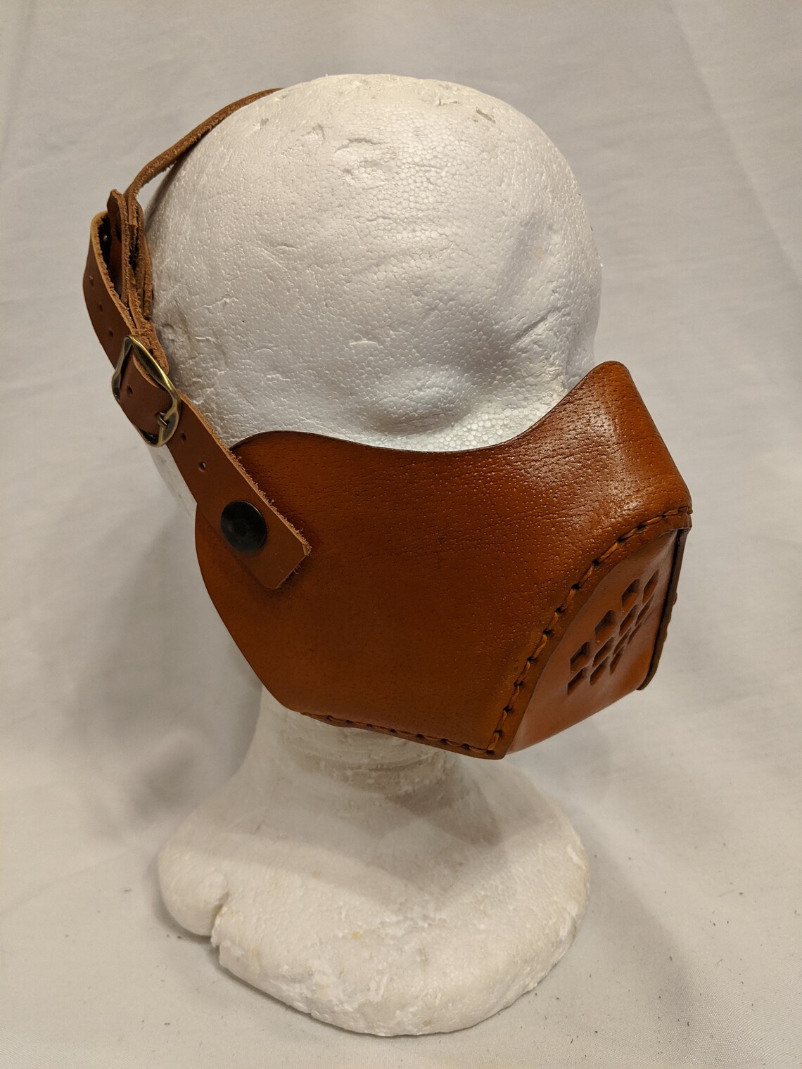 Shaped Leather Mask adjustable larp punk cosplay | Etsy