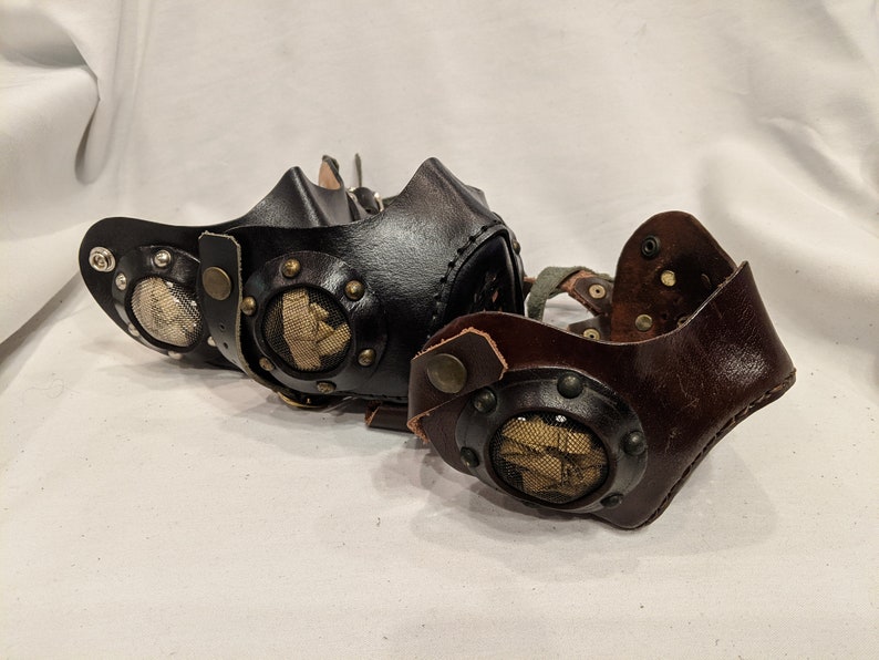 Leather Diesel Face Mask Cosplay Anime Larp Punk | Etsy
