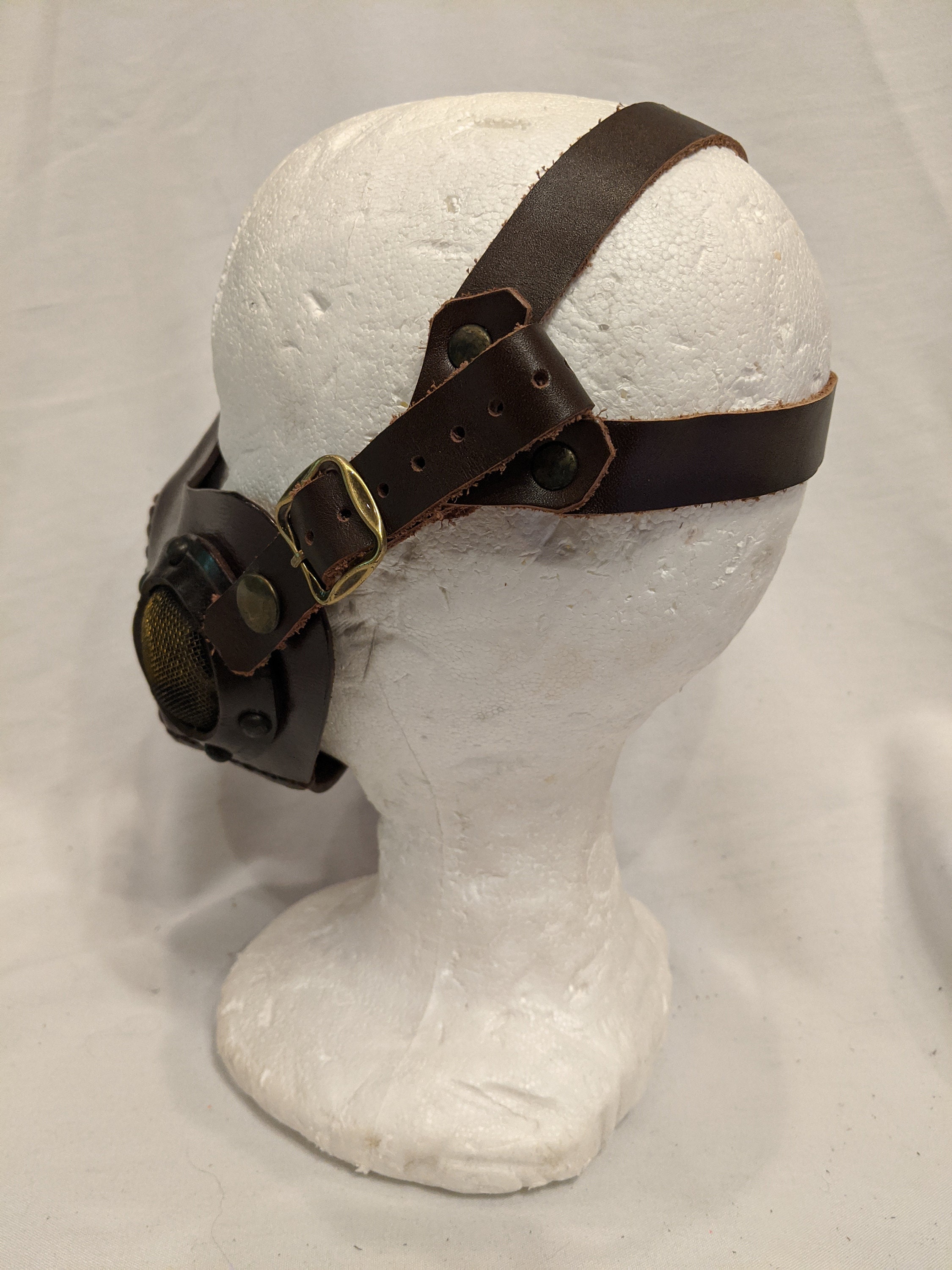 Leather Diesel Face Mask Cosplay Anime Larp Punk | Etsy