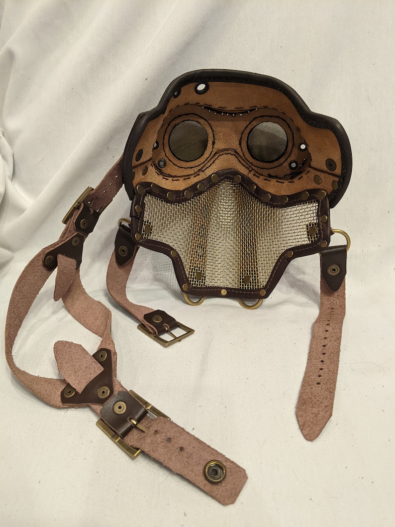 FITS Over GLASSES Mad Engineer Leather and Mesh Face Mask - Etsy