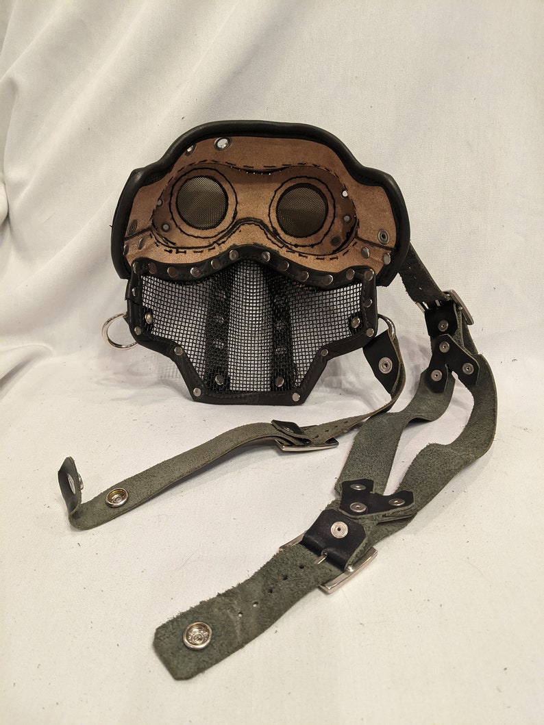 FITS Over GLASSES Mad Engineer Leather and Mesh Face Mask - Etsy