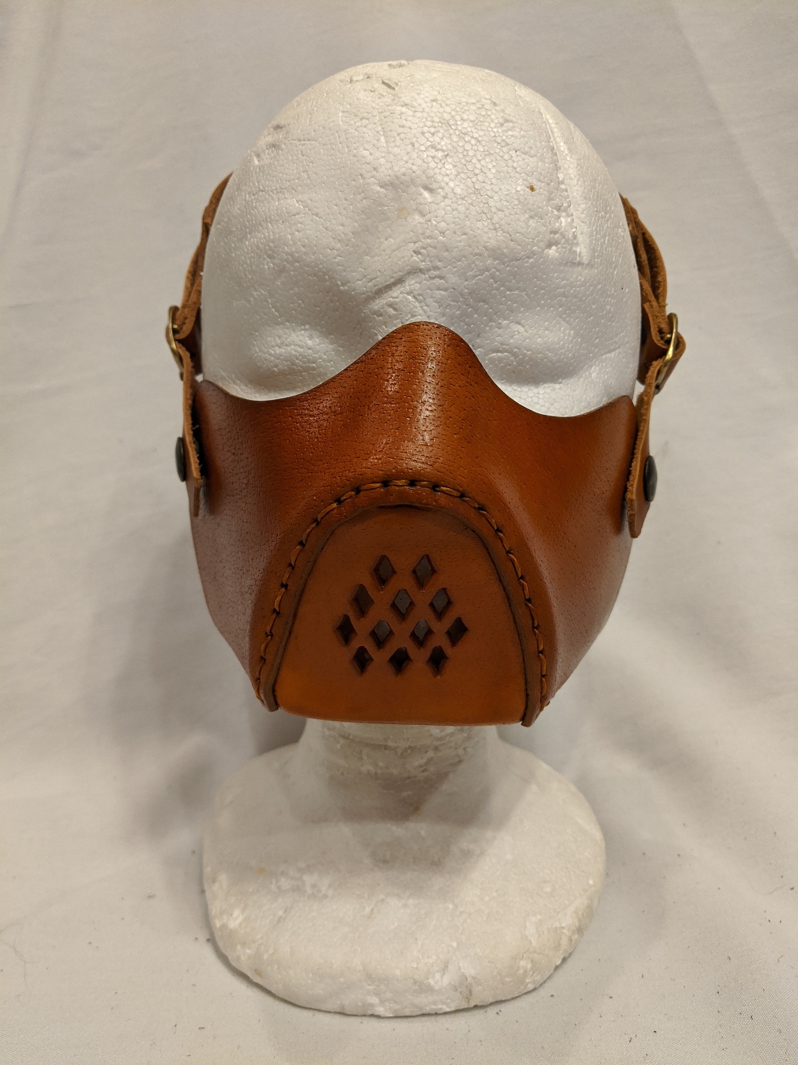 Shaped Leather Mask Adjustable Larp Punk Cosplay - Etsy