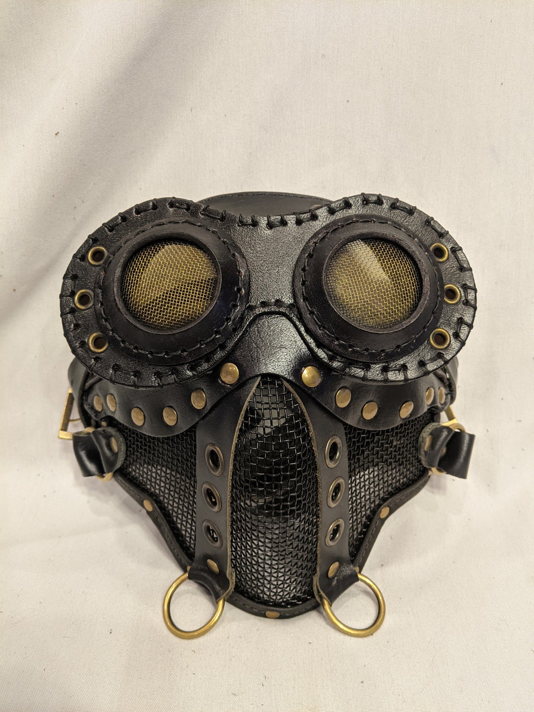 FITS Over GLASSES Mad Engineer Leather and Mesh Face Mask Diesel Punk ...