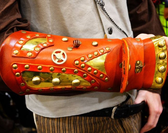 Leather Steampunk Bracer - Etsy