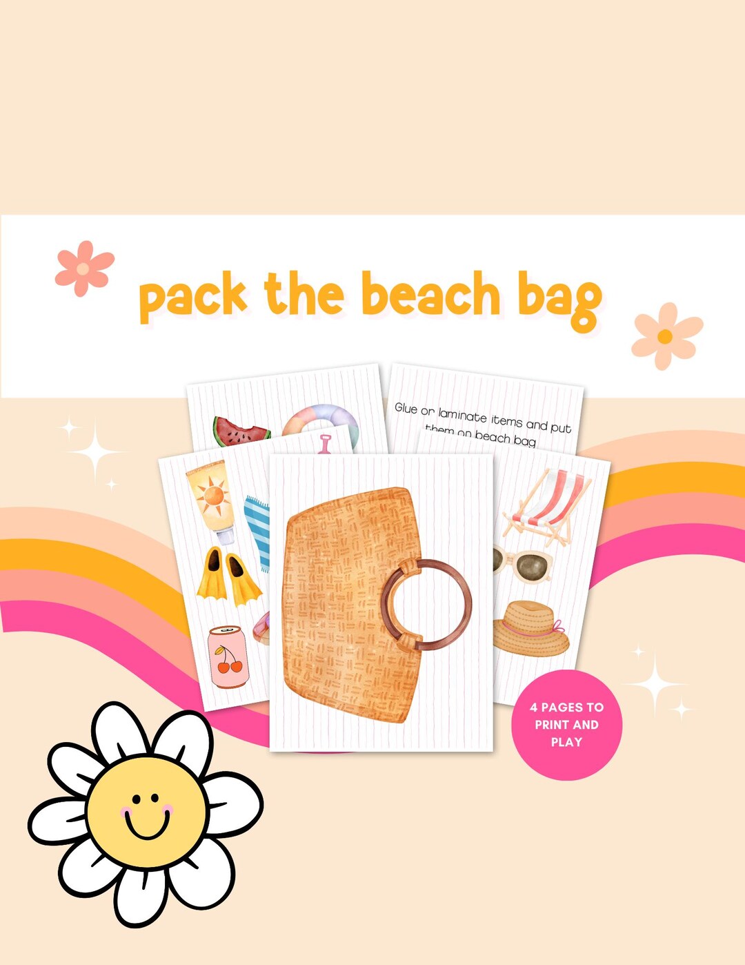 Printable Beach Bag Packing Activity - Etsy