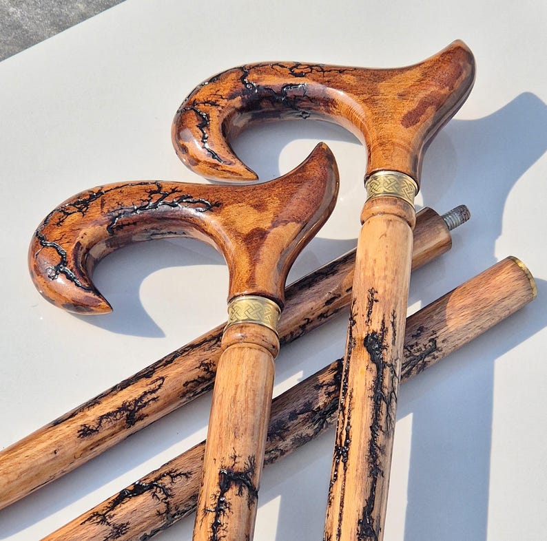 Handmade Walking Cane Ergonomic Wooden Cane, Walking Canes for Men ...