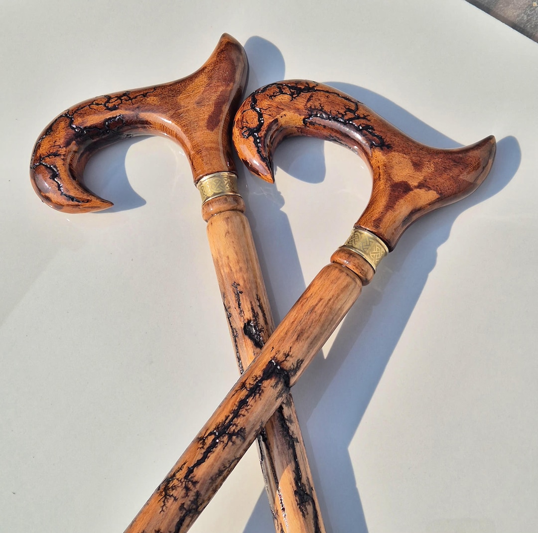 Handmade Walking Cane Ergonomic Wooden Cane, Walking Canes for Men ...