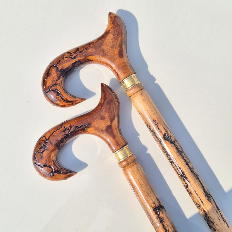 Handmade Walking Cane Ergonomic Wooden Cane, Walking Canes for Men ...