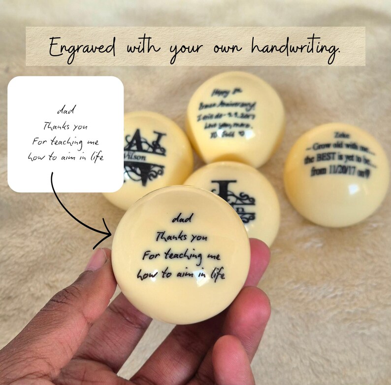 Personalized Engraved Cue Ball, Billiards Cue Ball, Best Gift for Dad ...