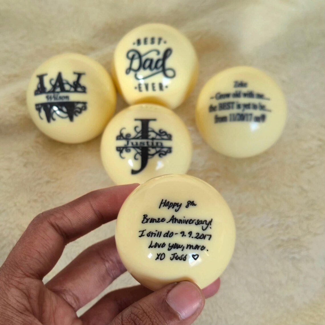 Personalized Engraved Cue Ball, Billiards Cue Ball, Best Gift for Dad ...