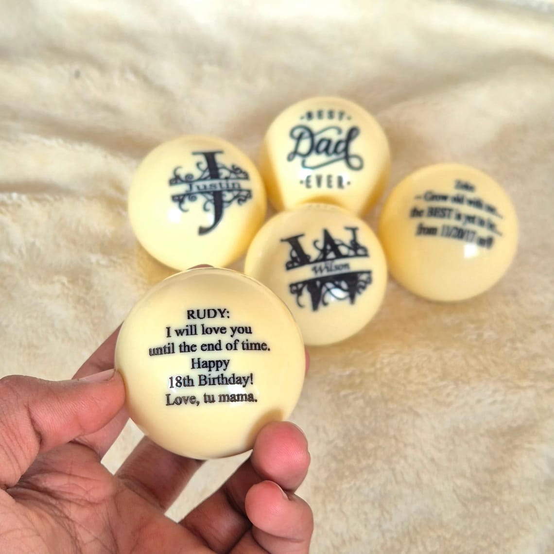 Personalized Engraved Cue Ball, Billiards Cue Ball, Best Gift for Dad ...